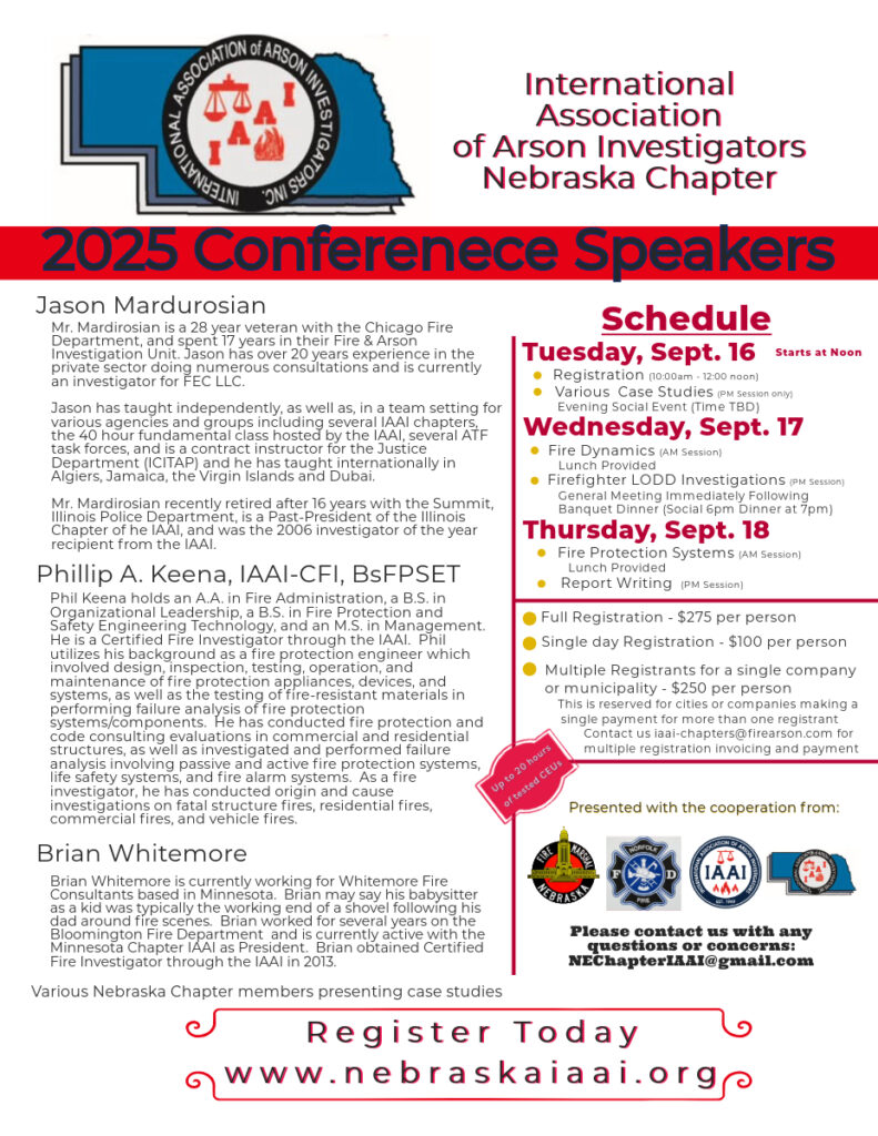 International Association of Arson Investigators, Nebraska Chapter